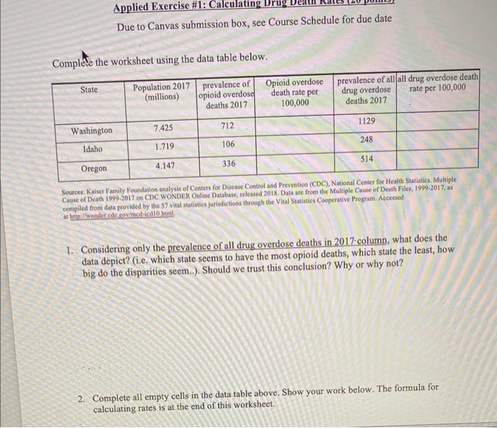 Solved Due to Canvas submission box, see Course Schedule for | Chegg.com
