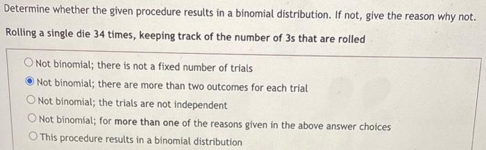 Solved Determine whether the given procedure results in a | Chegg.com