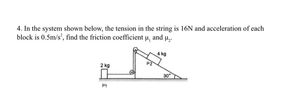 Solved In the system shown below, the tension in the string | Chegg.com
