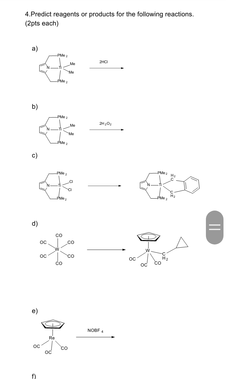 Solved 4.Predict reagents or products for the following | Chegg.com