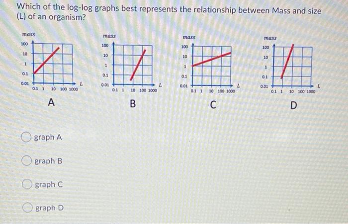 Solved Which of the log-log graphs best represents the | Chegg.com