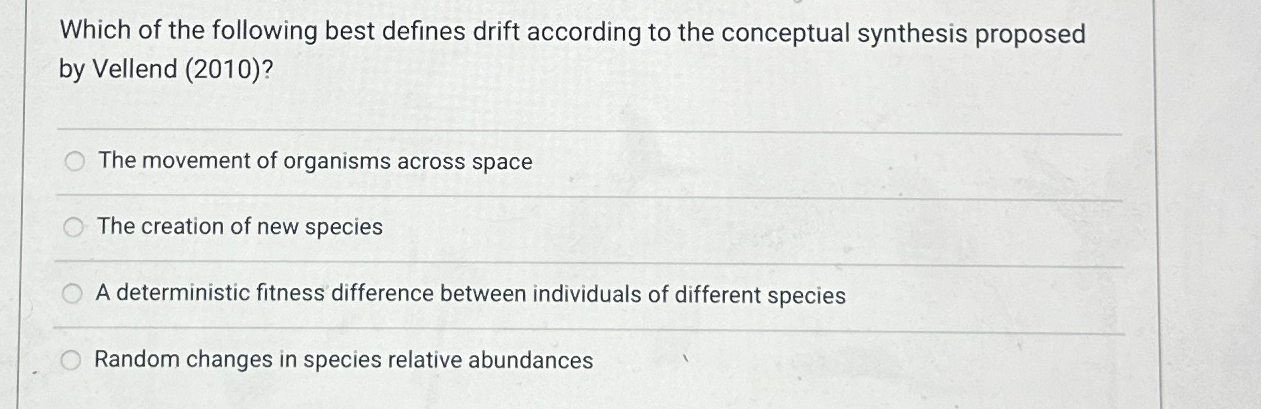 Solved Which of the following best defines drift according | Chegg.com