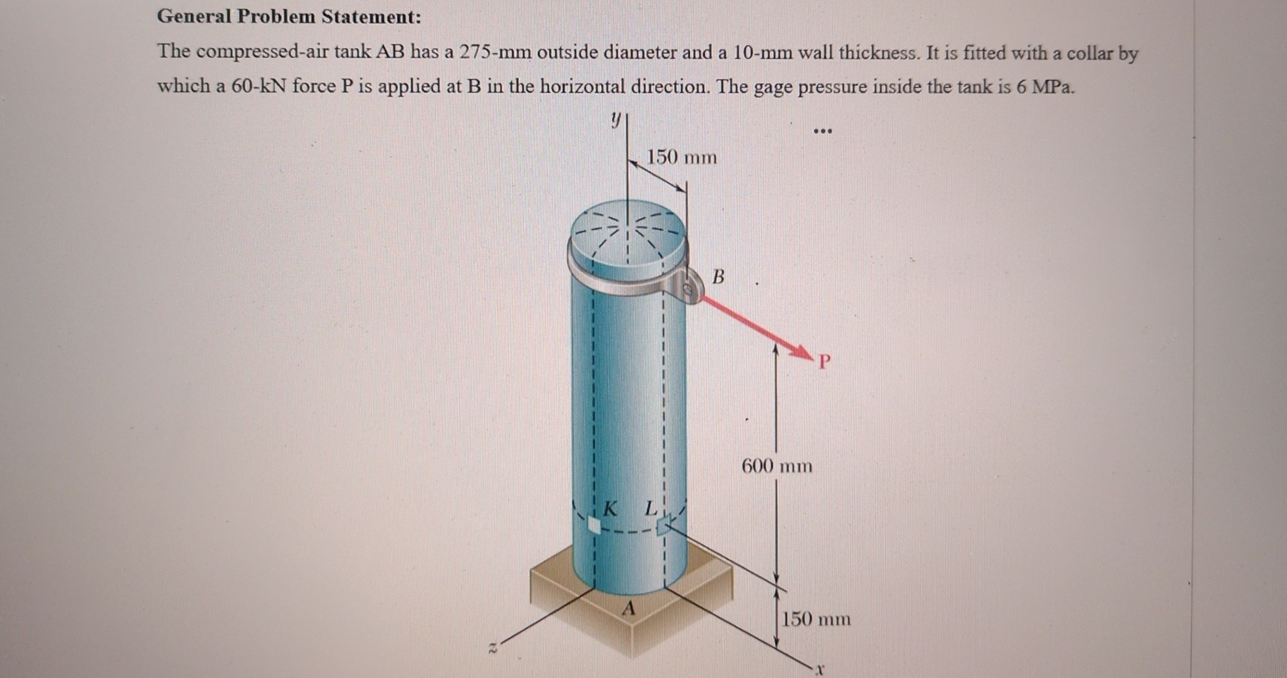 Solved General Problem Statement:The compressed-air tank AB | Chegg.com
