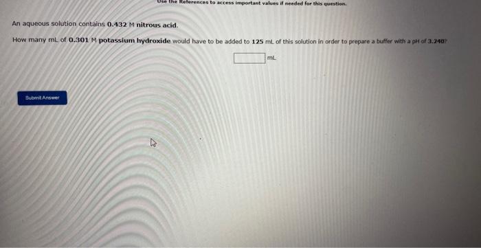 Solved An aqueous solution contains 0.432M nitrous acid. How | Chegg.com