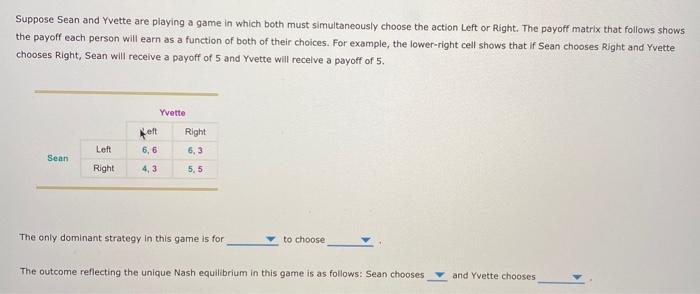 Solved Suppose Sean and Yvette are playing a game in which | Chegg.com