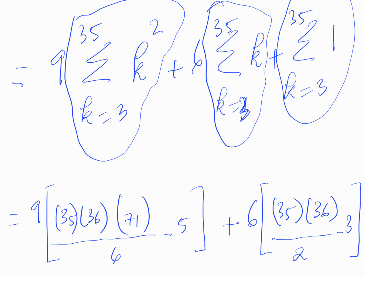 Solved Power sums using summation formulas. Where does the | Chegg.com