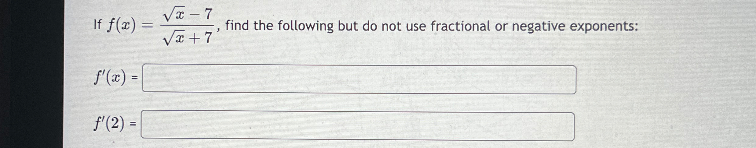 Solved If f(x)=x2-7x2+7, ﻿find the following but do not use | Chegg.com