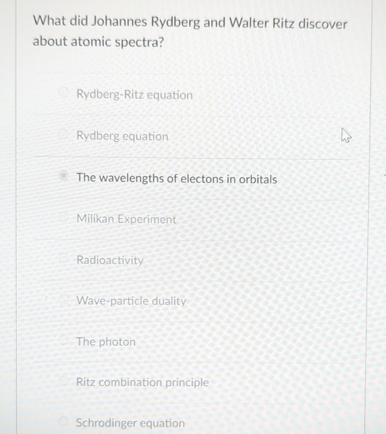 Solved What did Johannes Rydberg and Walter Ritz discover | Chegg.com