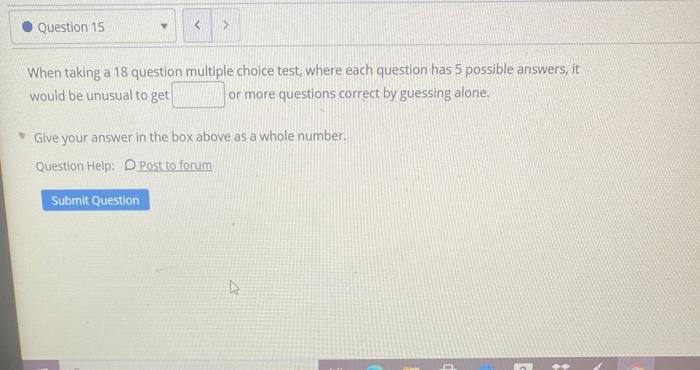 Solved Question 15 When taking a 18 question multiple | Chegg.com