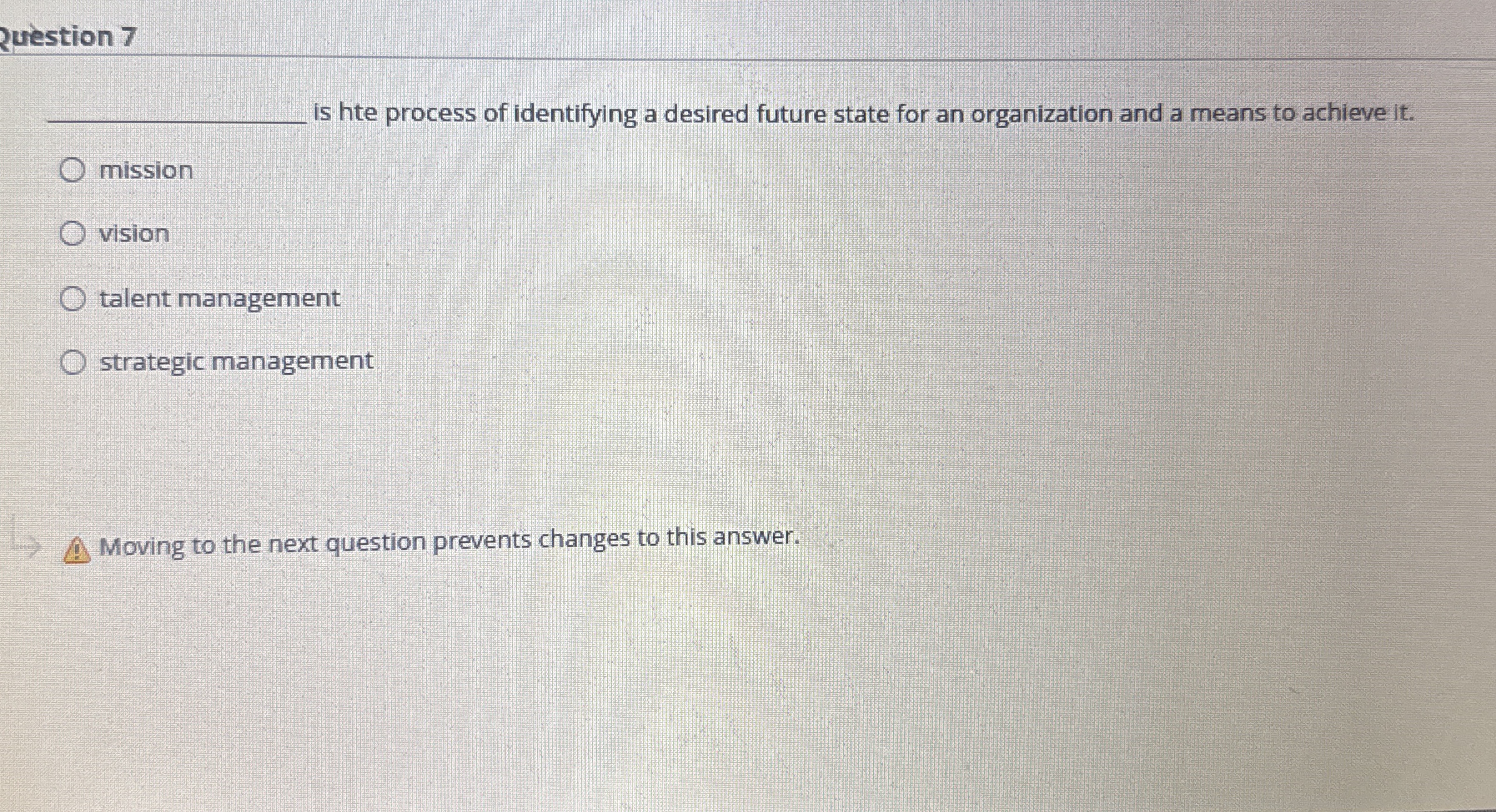 2uestion 7q, ﻿is hte process of identifying a desired | Chegg.com