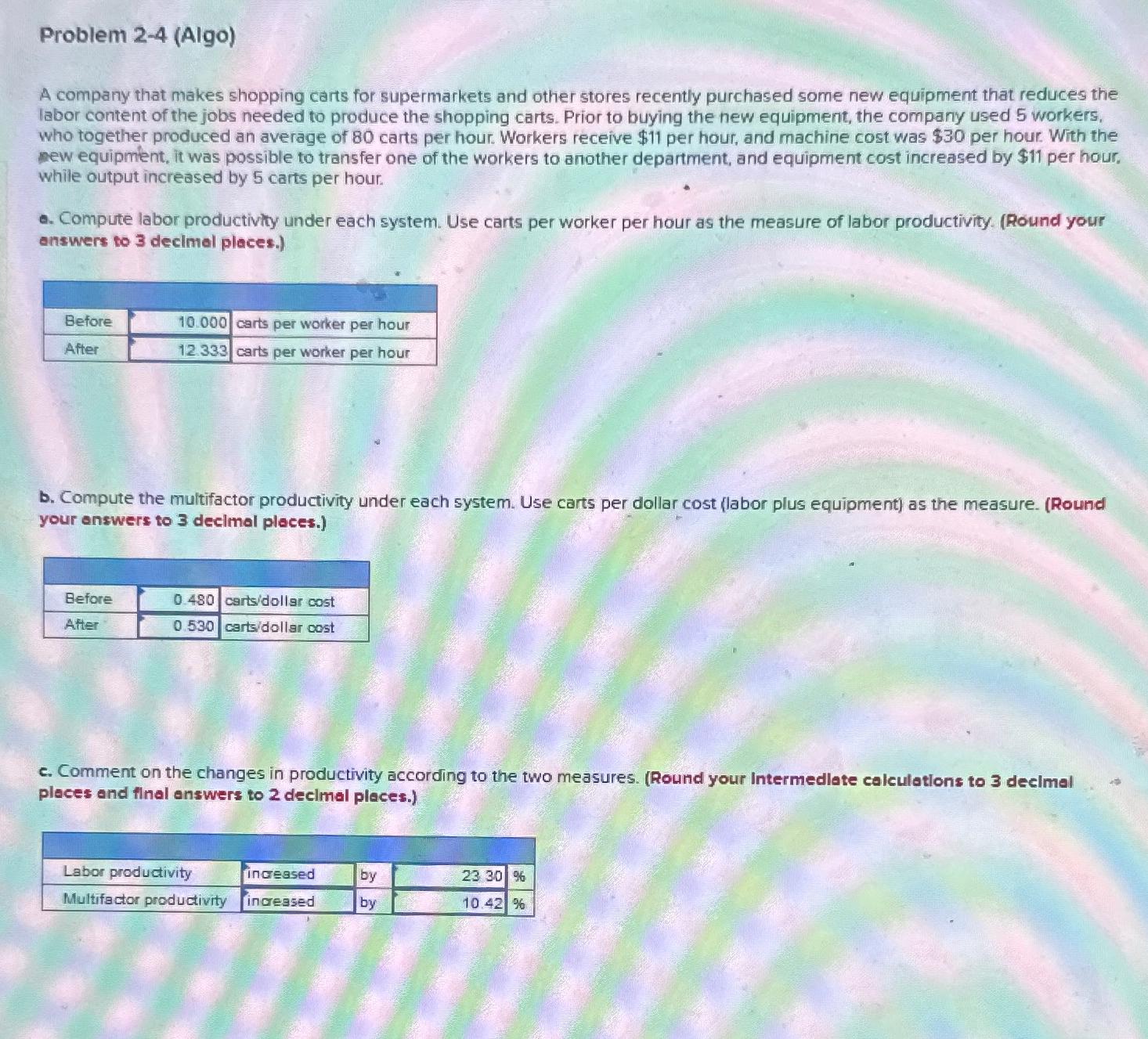Solved Problem 2-4 (Algo)A company that makes shopping carts | Chegg.com