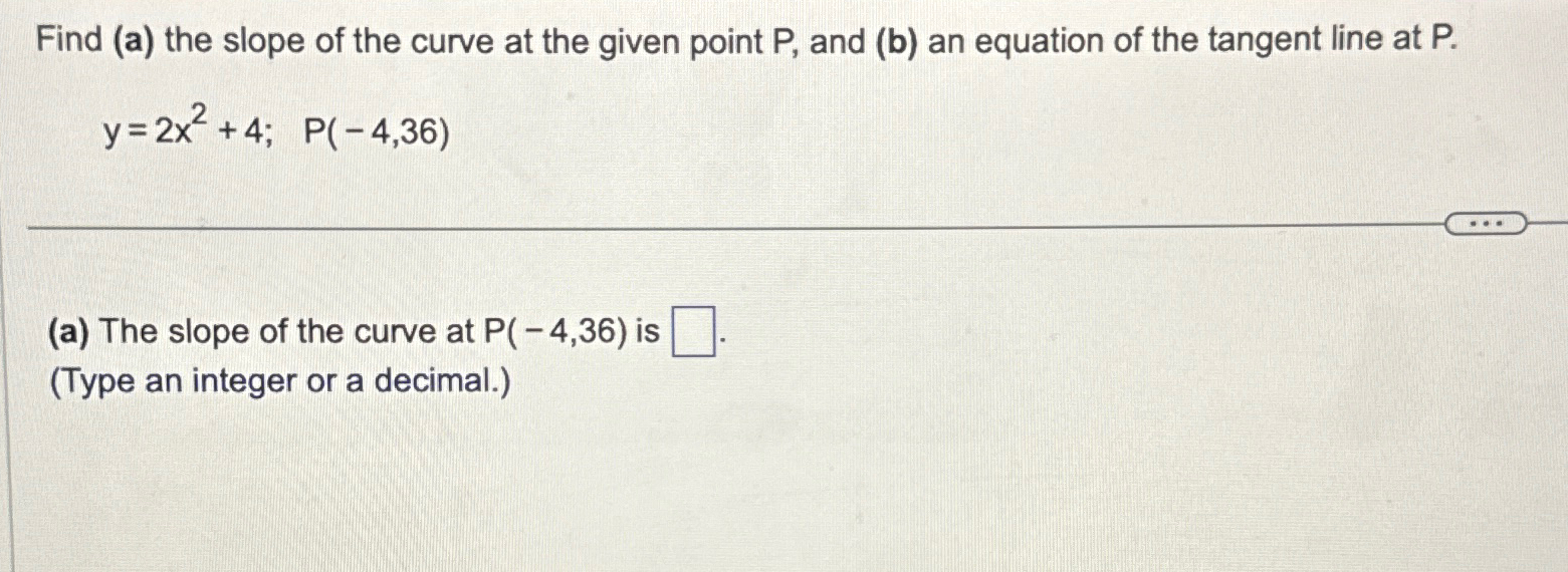 Solved Find (a) ﻿the slope of the curve at the given point | Chegg.com