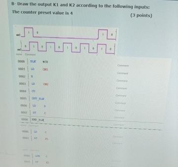 Solved B- ﻿Draw the output K1 ﻿and K2 ﻿according to the | Chegg.com