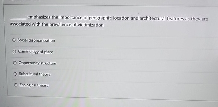 Solved emphasizes the importance of geographic location and | Chegg.com