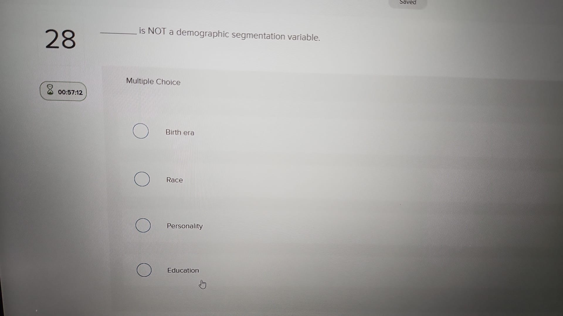 Solved 28is NOT a demographic segmentation | Chegg.com