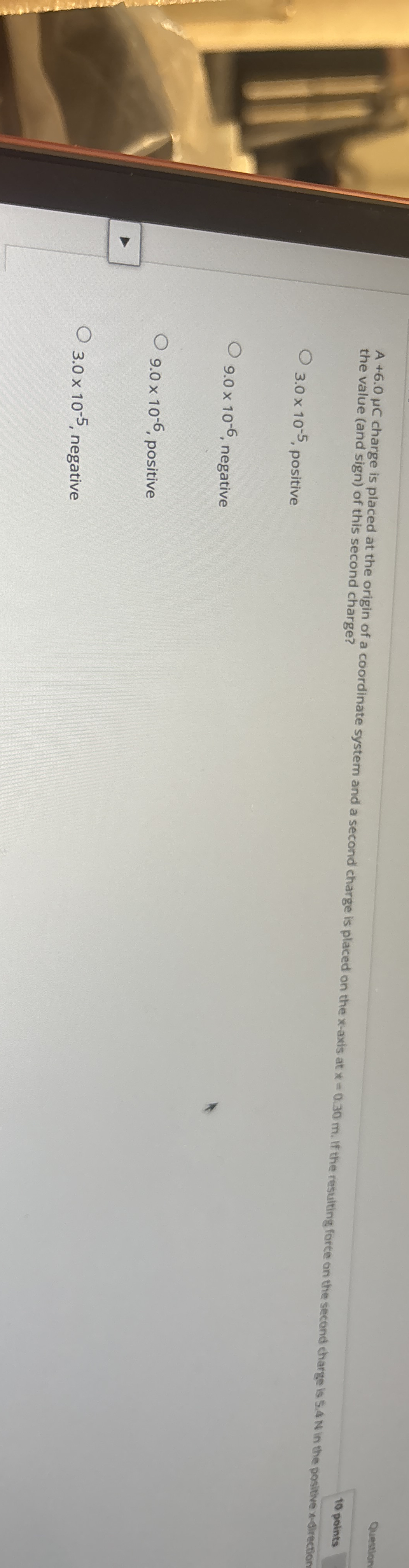 Solved A+6.0μC ﻿charge is placed at the origin of a | Chegg.com