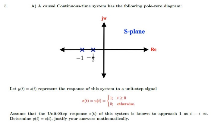 Solved 5 . A) A causal Continuous-time system has the | Chegg.com