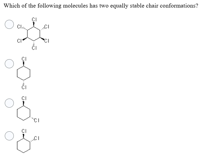 Solved Which of the following molecules has two equally | Chegg.com