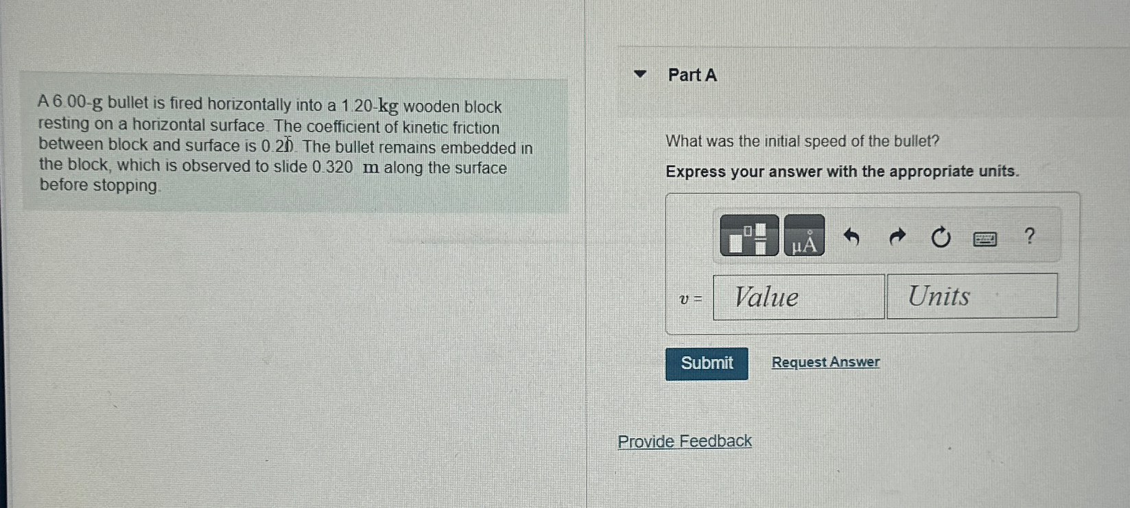 Solved A 6.00g ﻿bullet is fired horizontally into a 1.20-kg | Chegg.com
