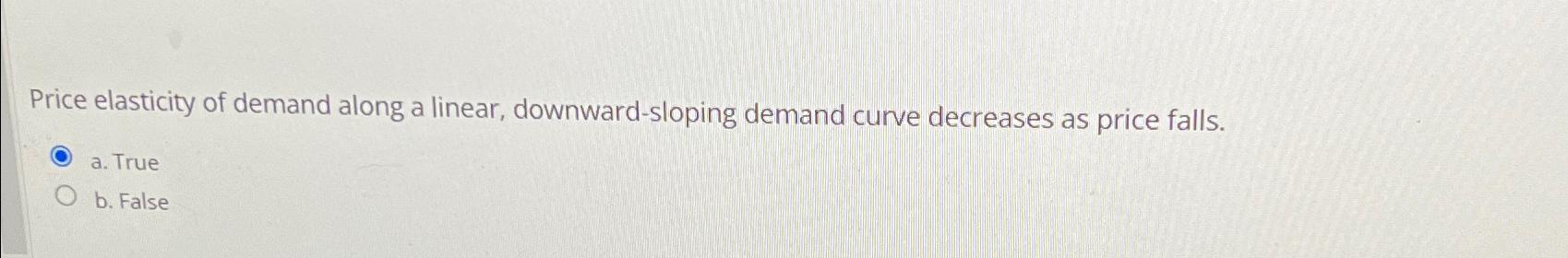 Solved Price elasticity of demand along a linear, | Chegg.com