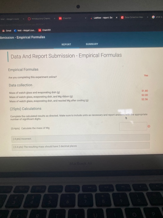 Data Collection Mas Chanton Labflow report: Da | Chegg.com