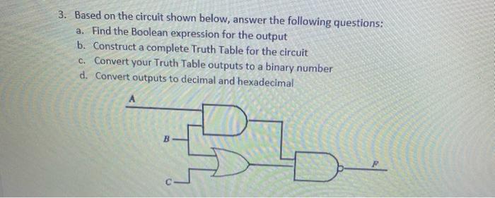 Solved 3. Based on the circuit shown below, answer the | Chegg.com