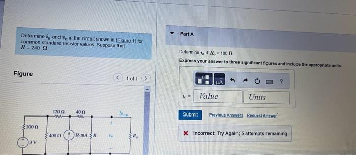 Determine i0 and v0 in the circuit shown in (Eigure | Chegg.com
