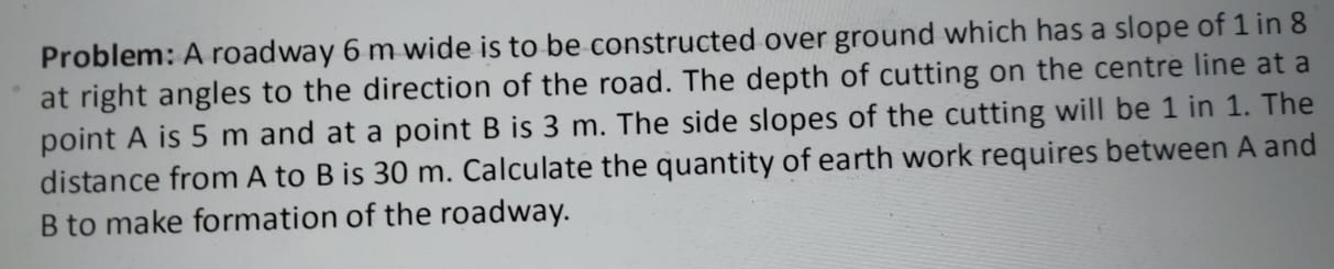 Solved Problem: A roadway 6m ﻿wide is to be constructed over | Chegg.com