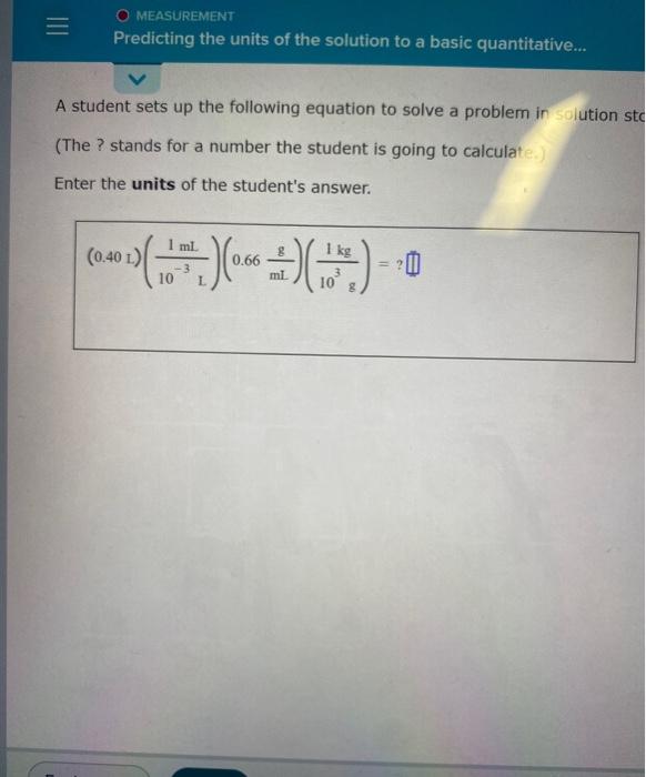 Solved A student sets up the following equation to solve a | Chegg.com