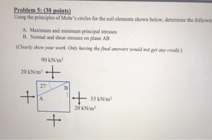 Solved Problem 5: (30 points) Using the principles of Mohr's | Chegg.com