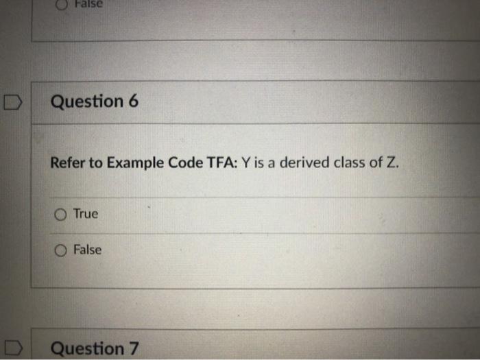 Solved Example Code TFA Consider the following class | Chegg.com