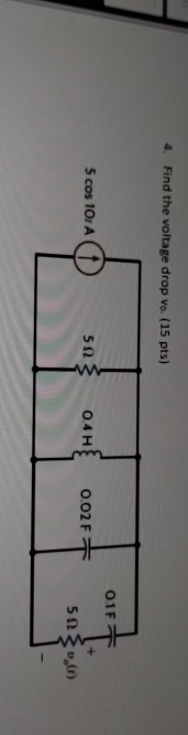 Solved Find the voltage drop vo ( 15 ﻿pts) | Chegg.com