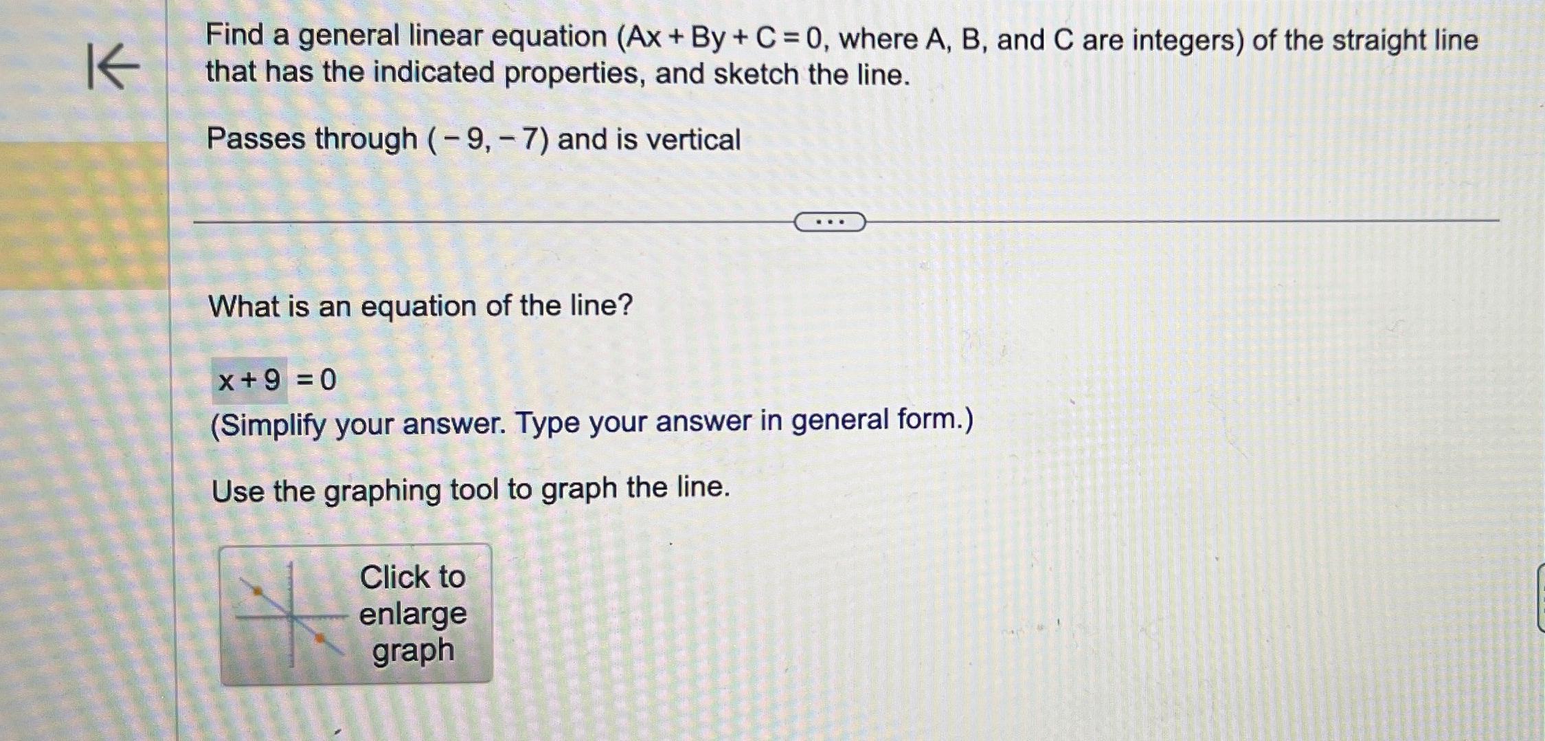 Solved Find a general linear equation , ﻿where A,B, ﻿and C | Chegg.com