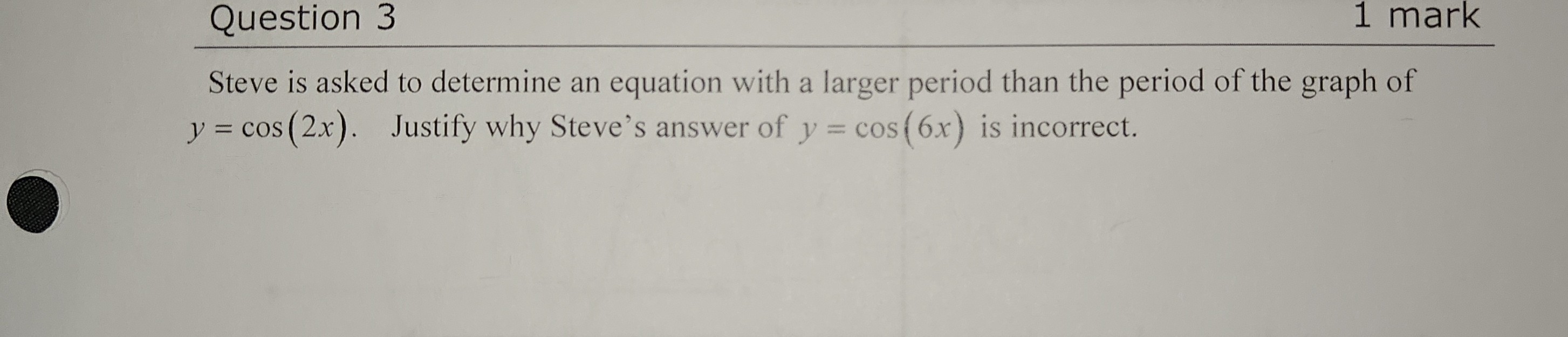 Solved Steve is asked to determine an equation with a larger | Chegg.com