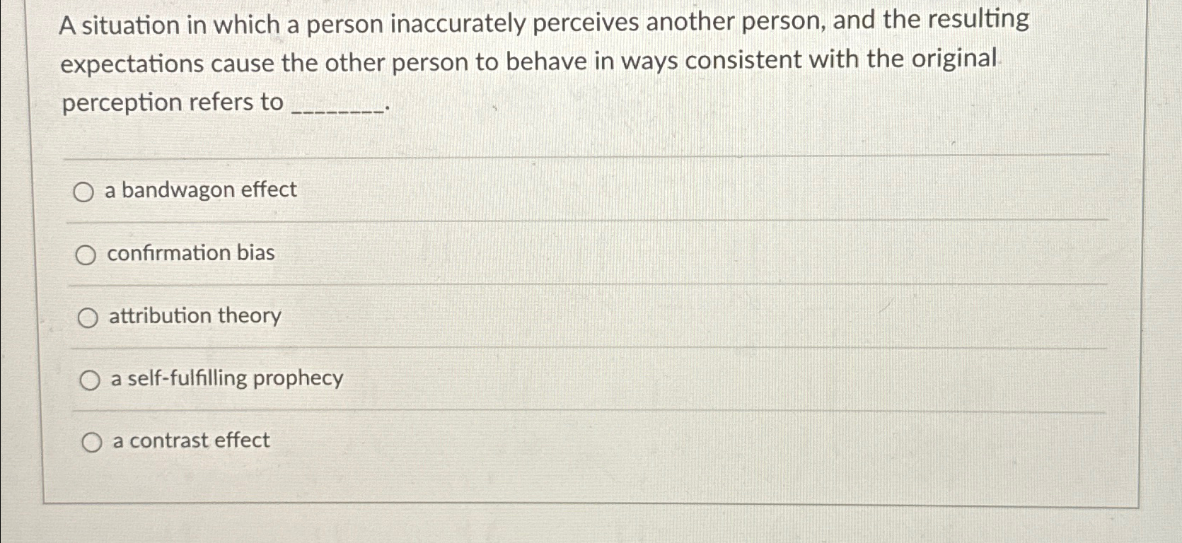 A situation in which a person inaccurately perceives | Chegg.com