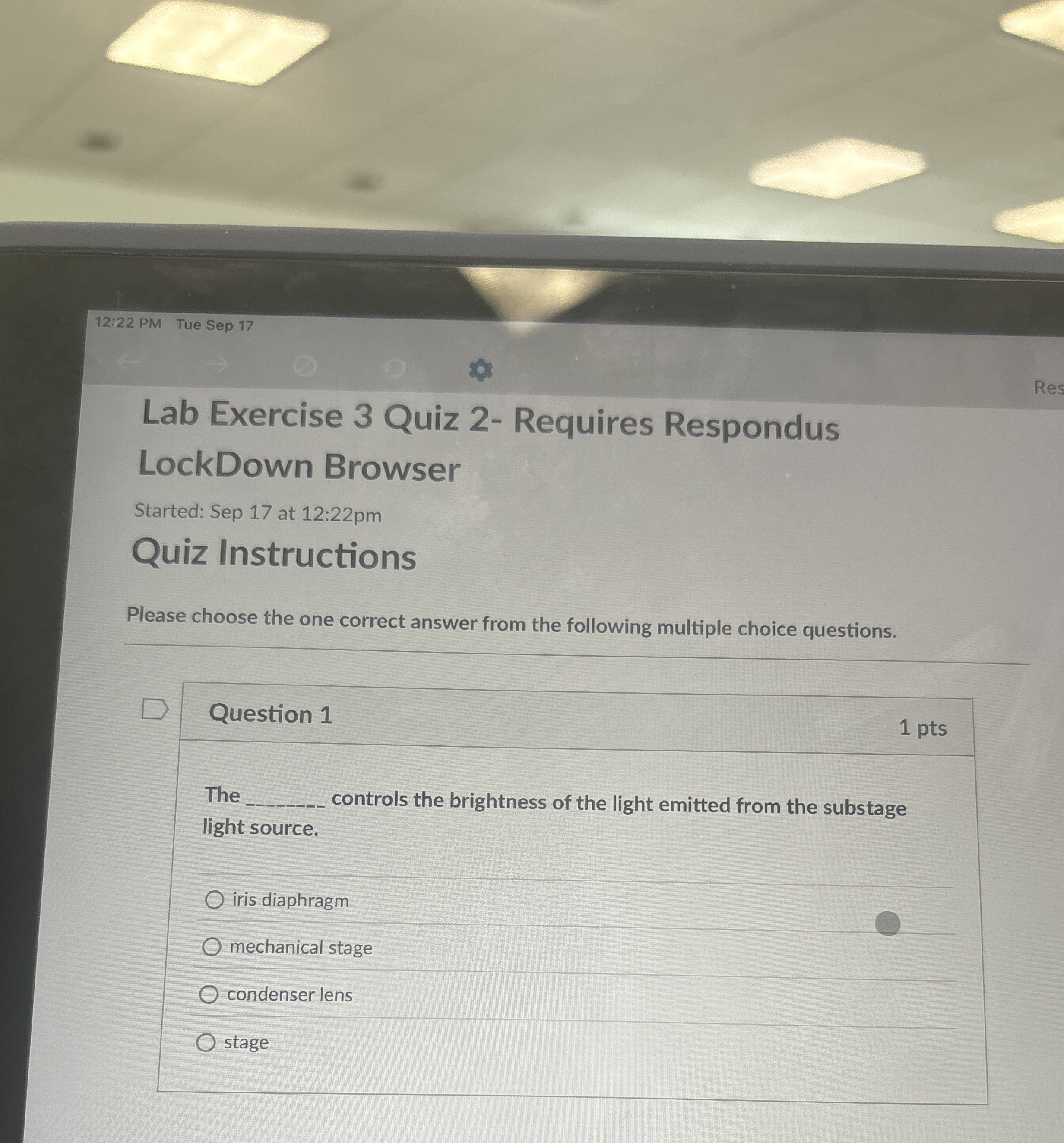 Solved Question 1Thecontrols the brightness of the light | Chegg.com