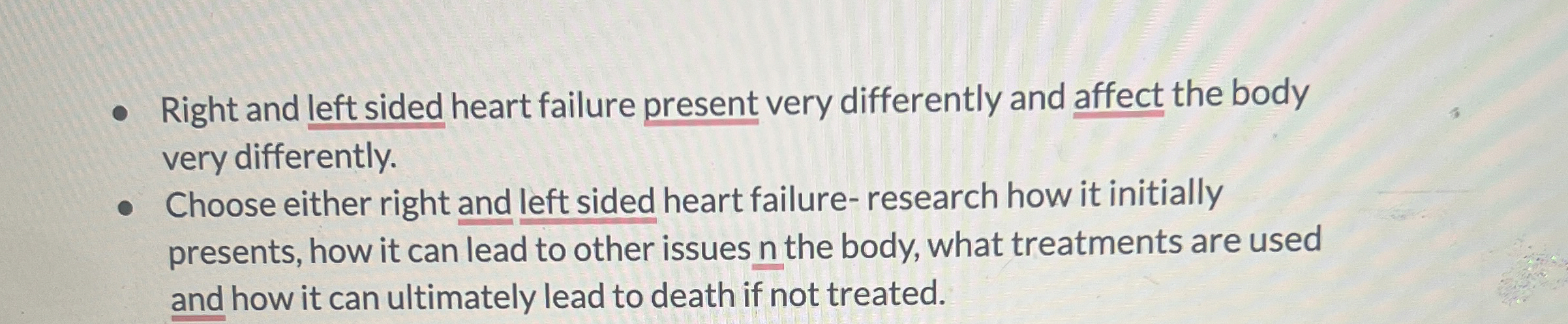 Solved Right and left sided heart failure present very | Chegg.com