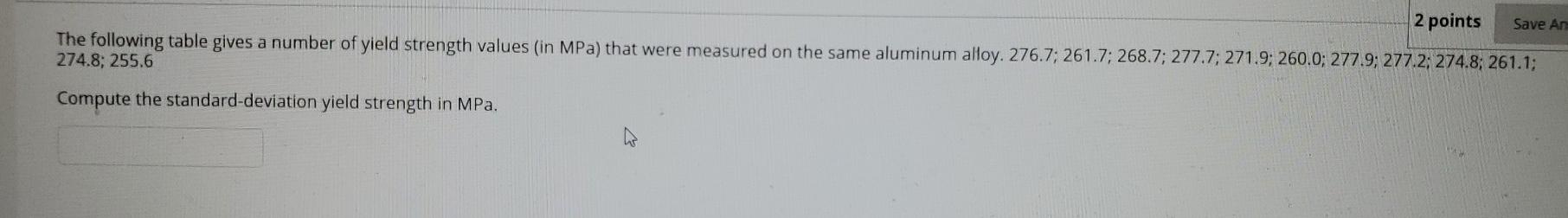 Solved 2 points Save An The following table gives a number | Chegg.com