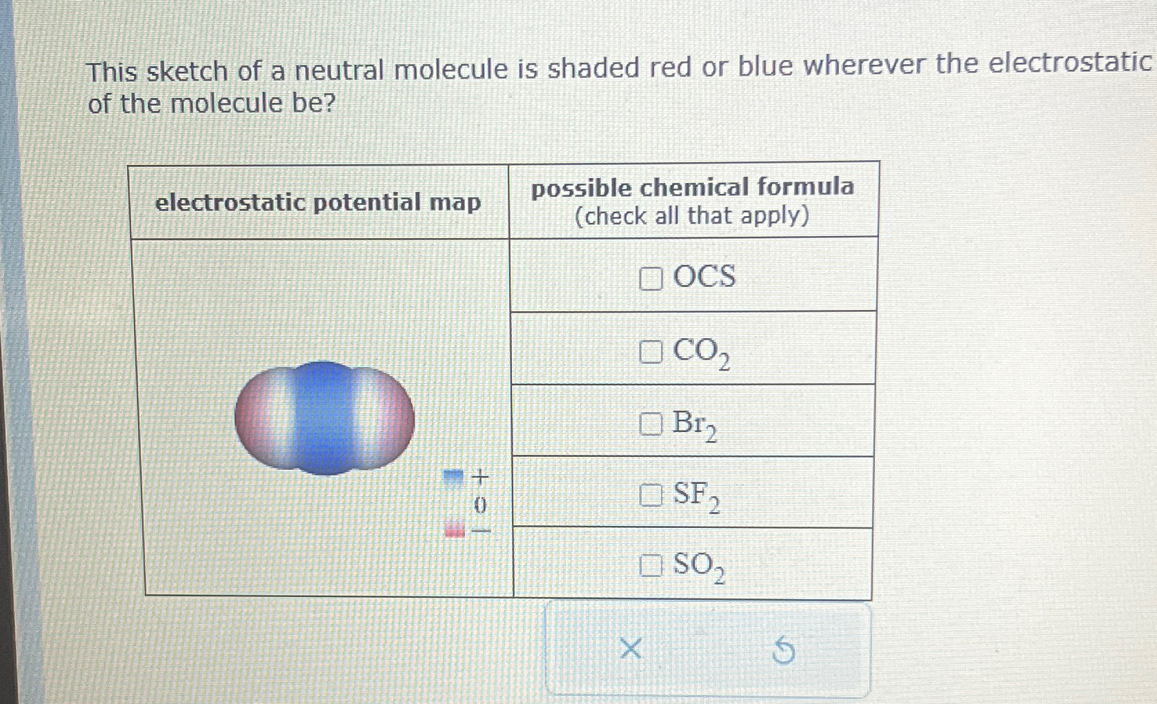This sketch of a neutral molecule is shaded red or | Chegg.com