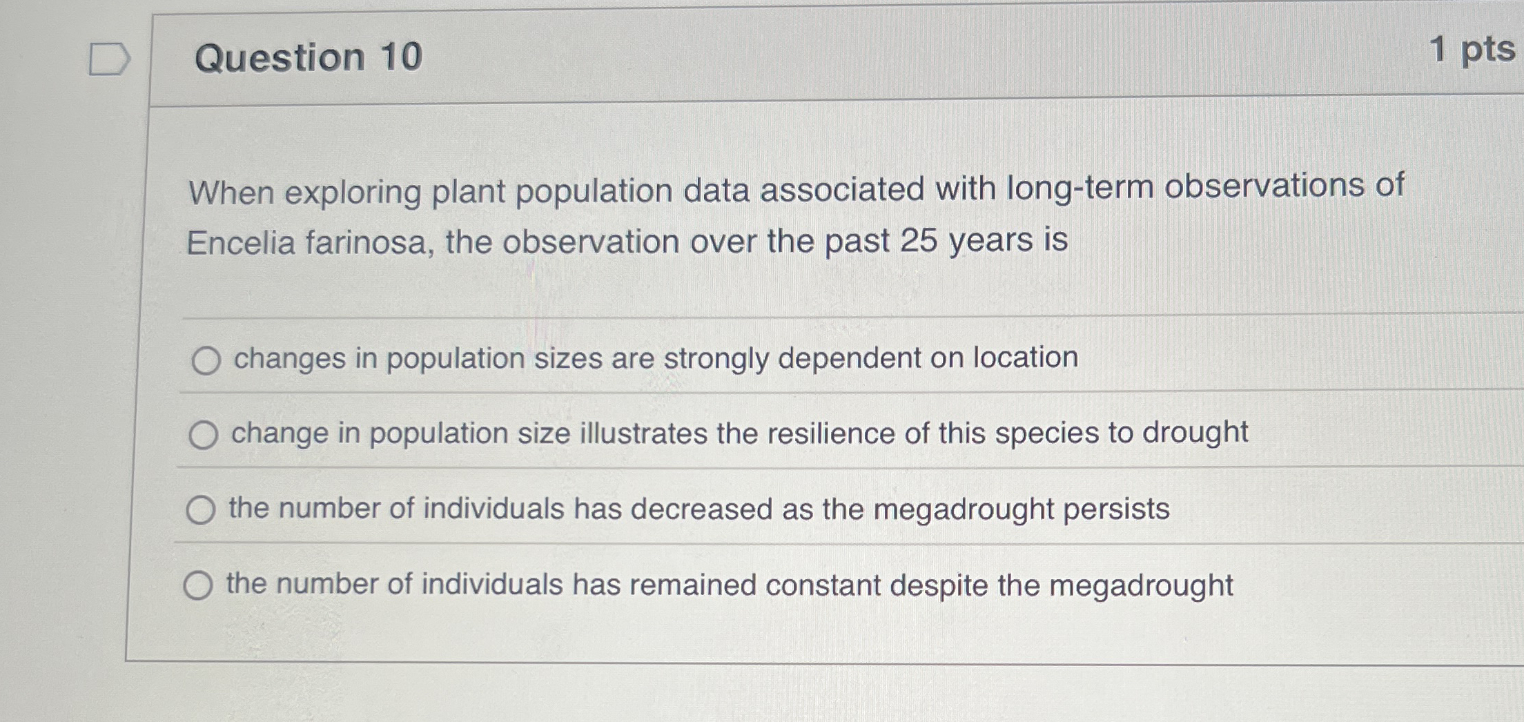 High Quality SOLUTION Question 101 ﻿ptsWhen exploring plant population data | Chegg.com