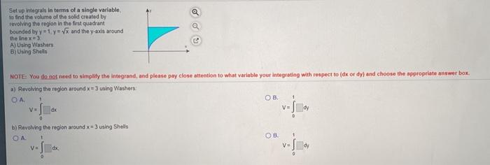 Solved Set up Integrals in terms of a single variable, In | Chegg.com