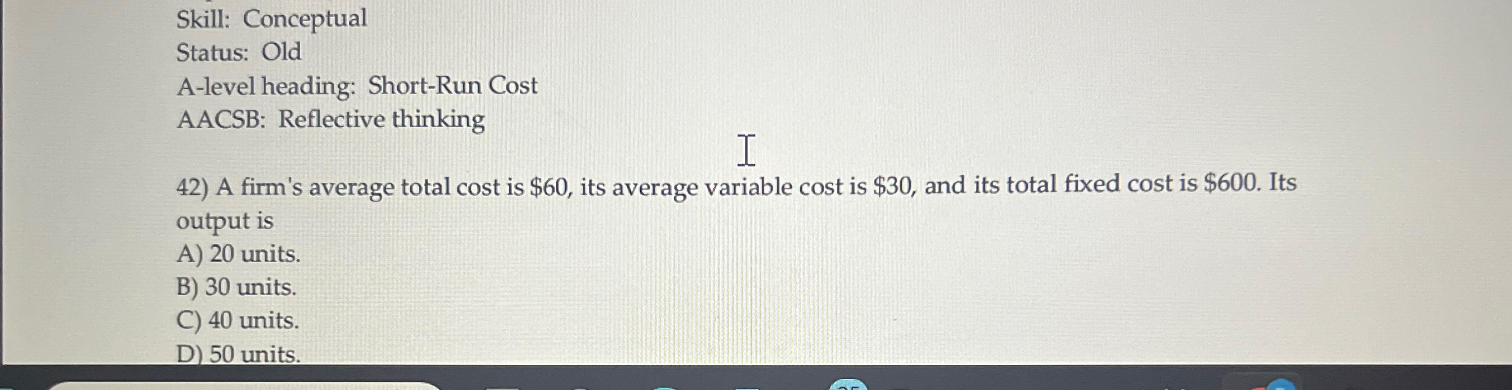 Solved Skill: ConceptualStatus: OldA-level heading: | Chegg.com