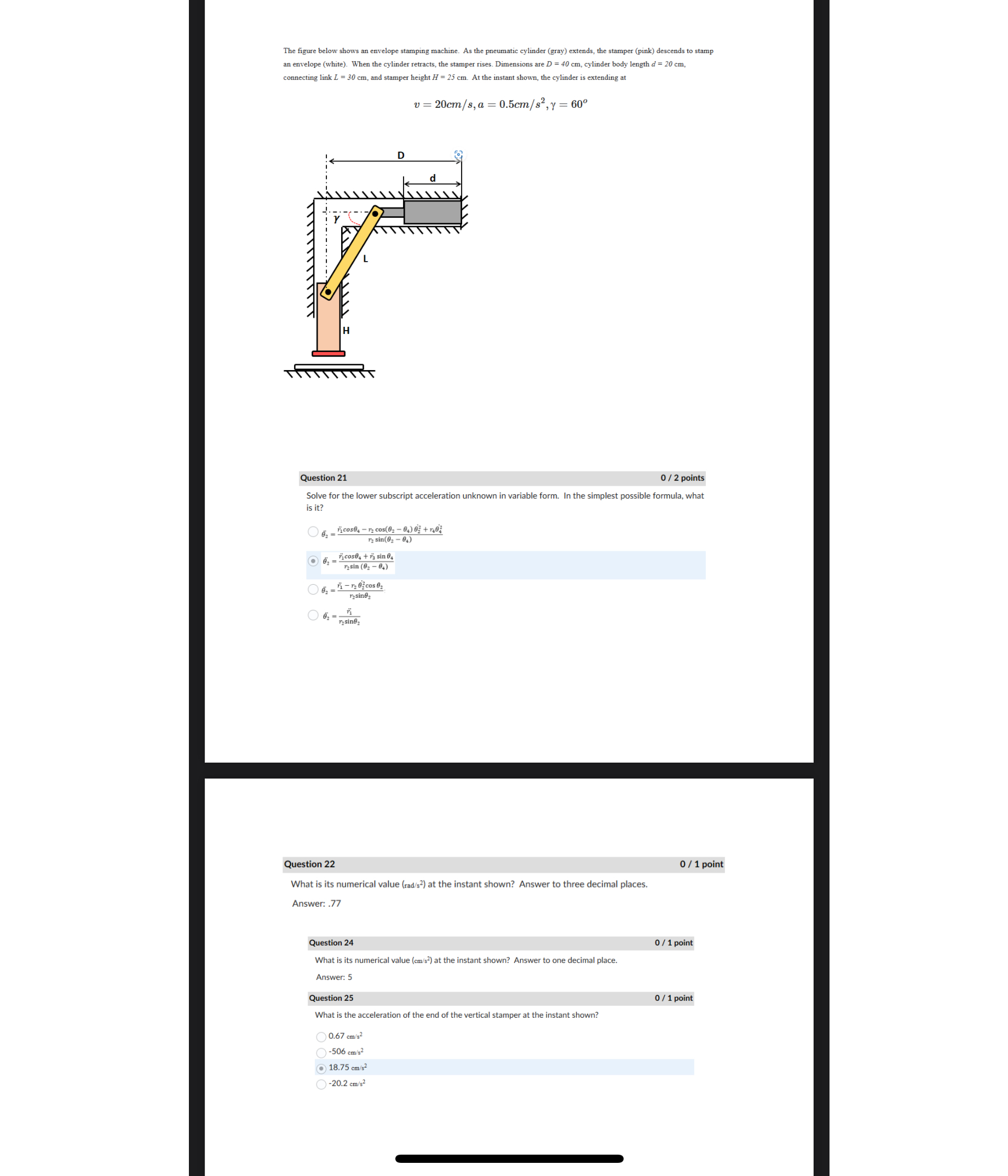 Solved The figure below shows an envelope stamping machine. | Chegg.com