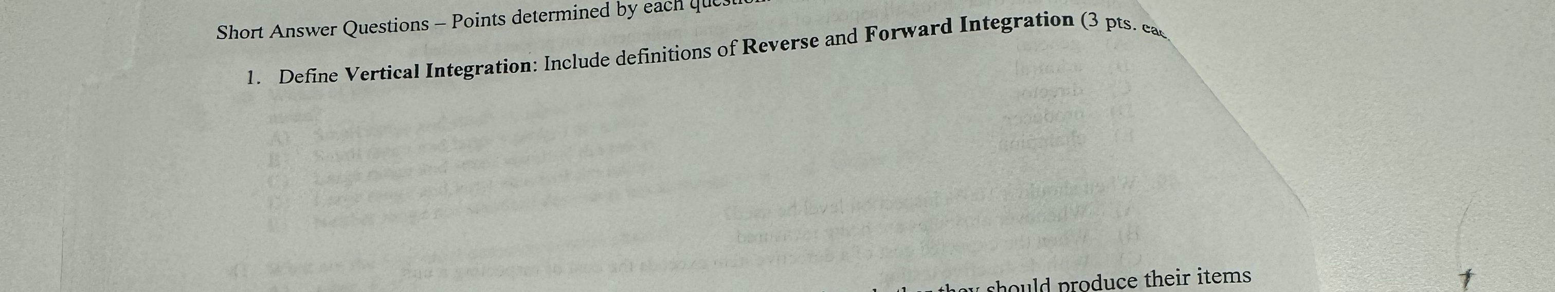 Solved Short Answer Questions - ﻿Points determined by | Chegg.com