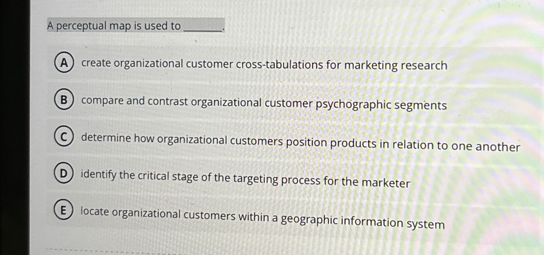 Solved A perceptual map is used to q,create organizational | Chegg.com