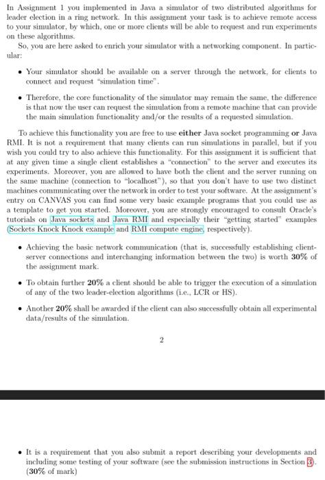 Solved In Assignment 1 you implemented in Java a smulator of | Chegg.com