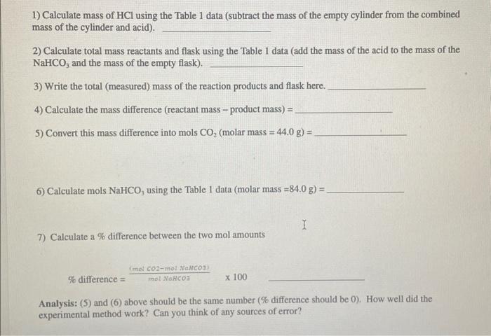 Solved Mane datr a calihration Experiment 8-1) Calculate | Chegg.com