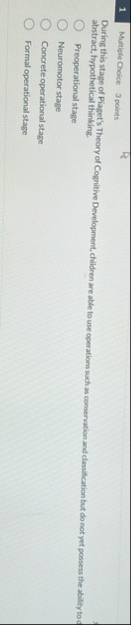 Solved 1Multiple Choice 3 ﻿pointsDuring this stage of | Chegg.com