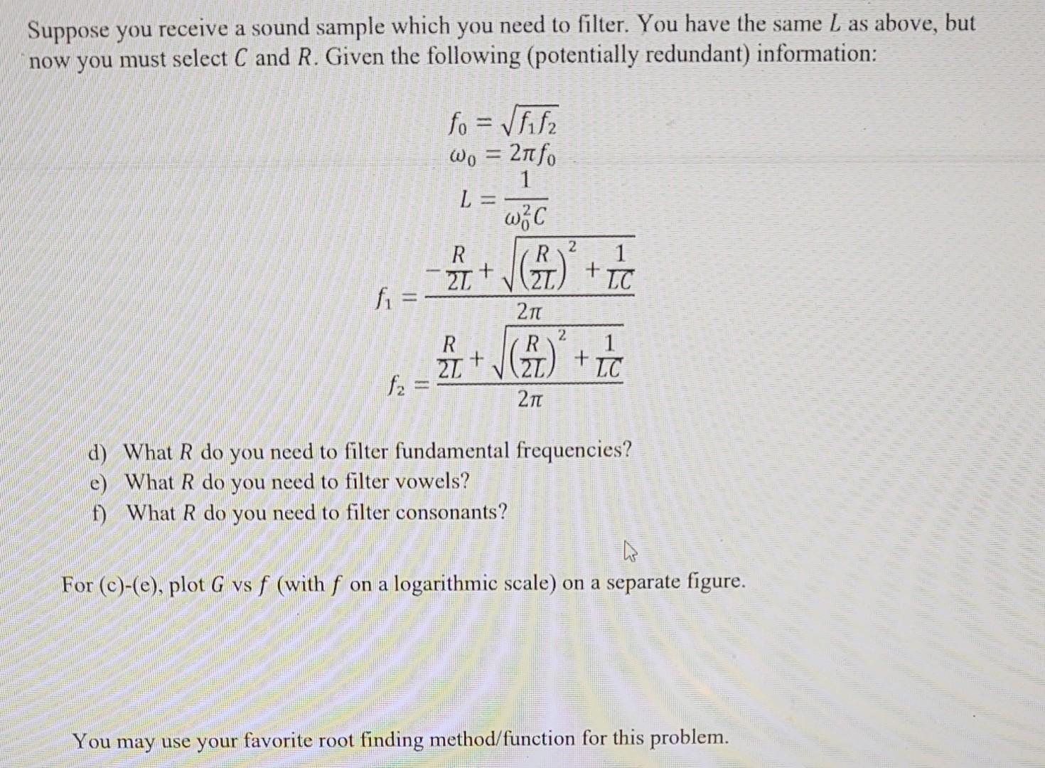 Solved An input voltage source with frequency f(Hz) is | Chegg.com