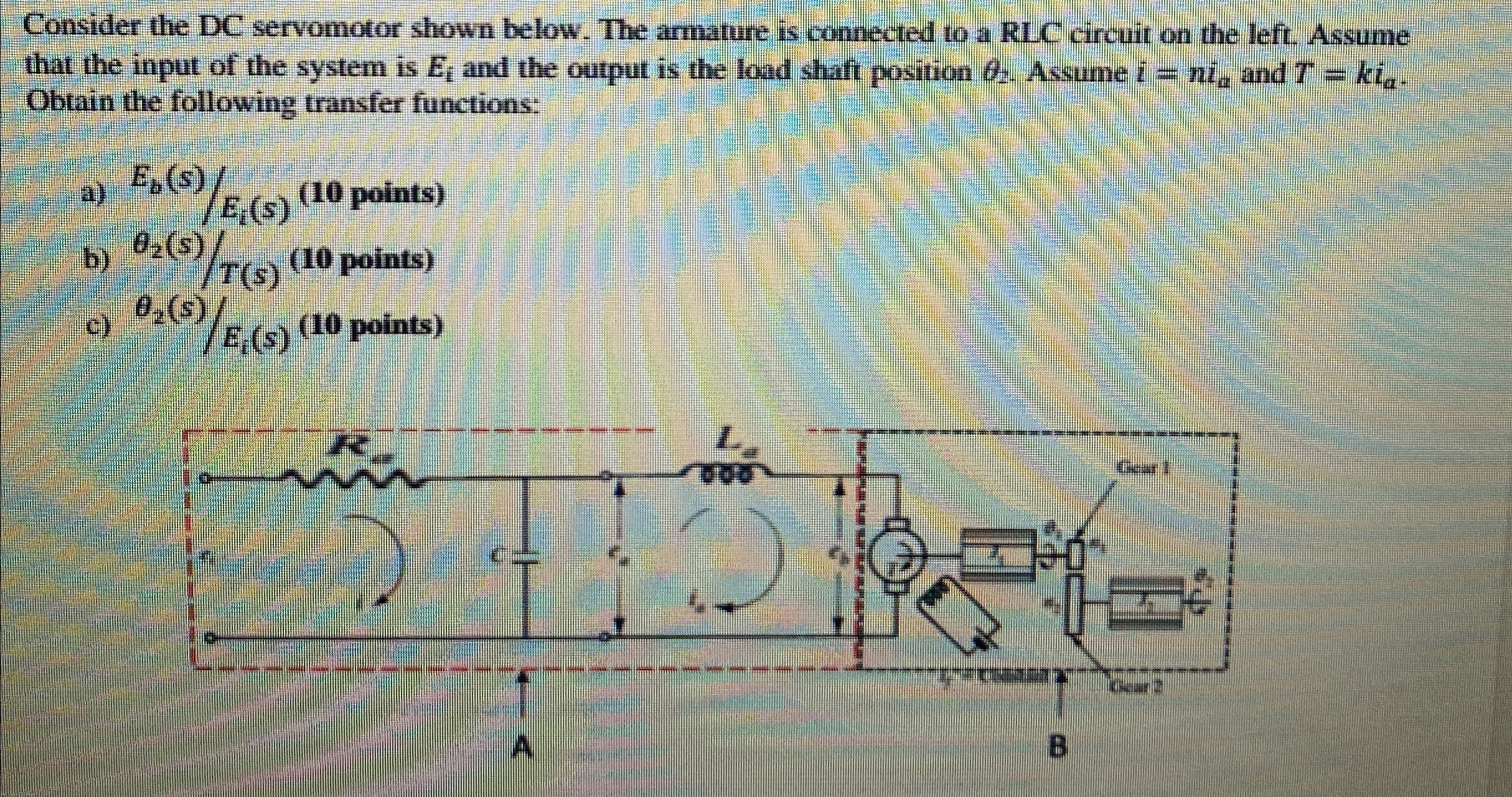 Solved Consider the DC servomotor shown below. The armature | Chegg.com